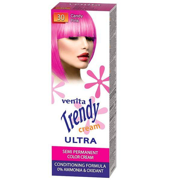 Trendy Cream Ultra krem do koloryzacji włosów 30 Candy Pink | Włosy ...