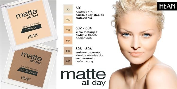 Hean Puder matujący Matte all day 503 Natural | Makijaż \ Twarz \ Pudry ...